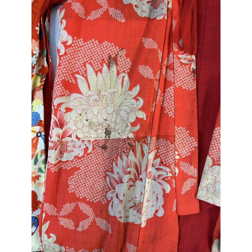 Vintage Chinese Japanese Oriental Rainbow Floral Kimo… - Gem